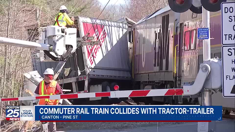 MBTA commuter rail train collides with tractor-trailer in Mass. town ...