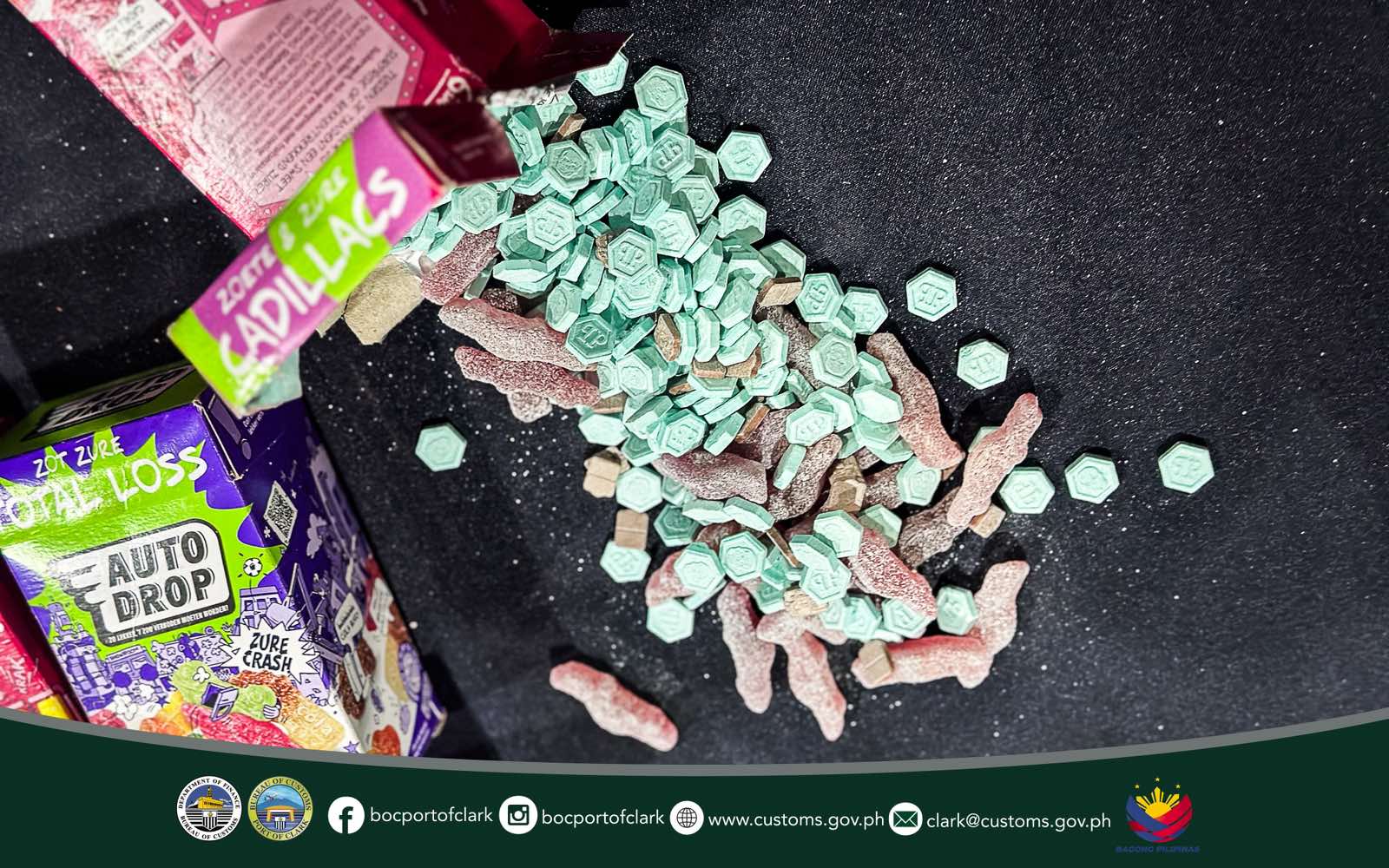P7.6-M ecstasy tablets hidden in boxes of candies seized