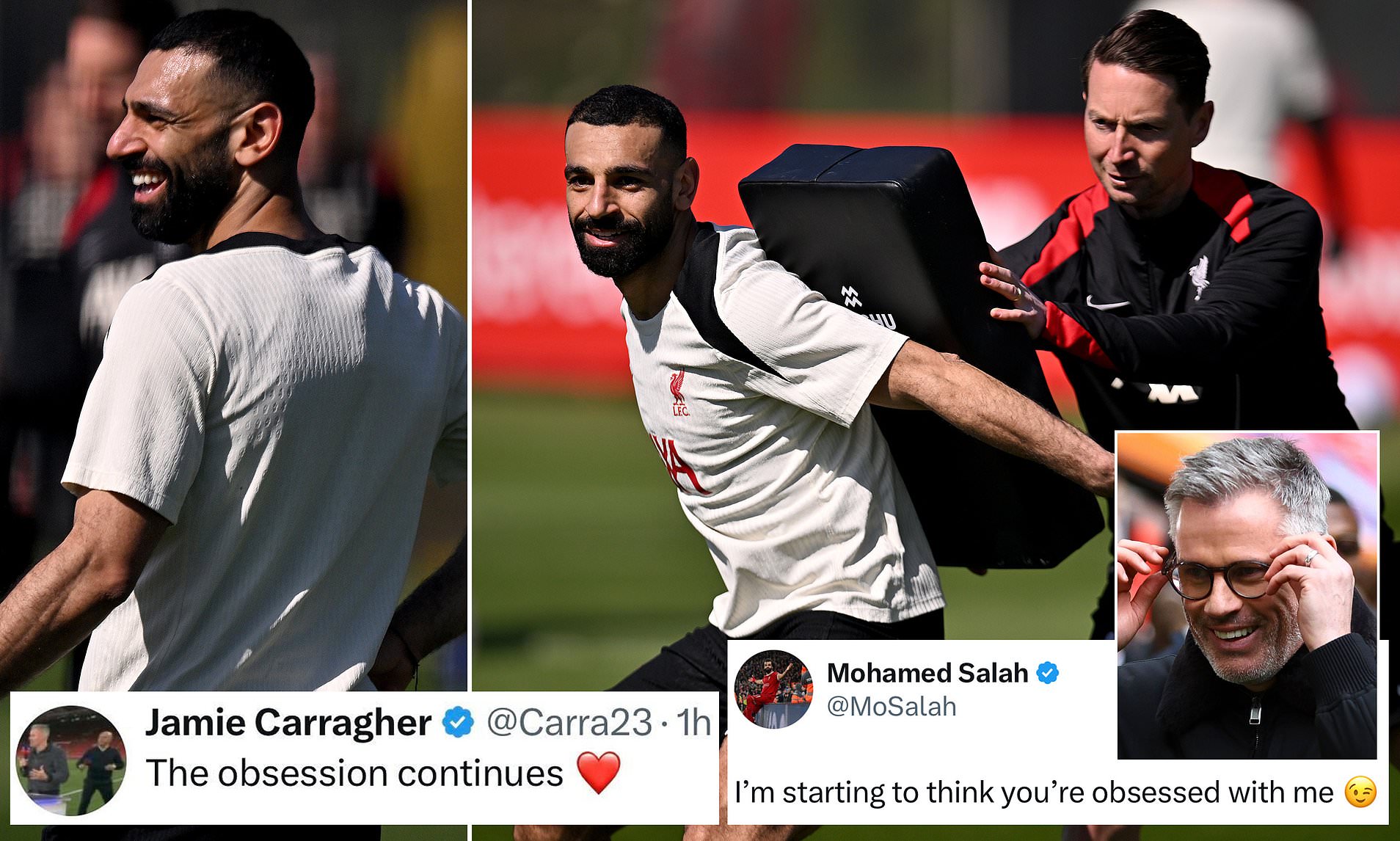 Jamie Carragher reacts to news of Mohamed Salah nearing new Liverpool deal with three-word message