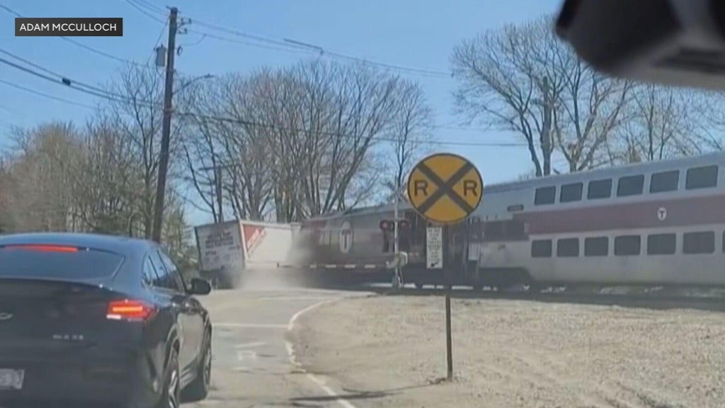 Video shows Commuter Rail train colliding with tractor-trailer in ...