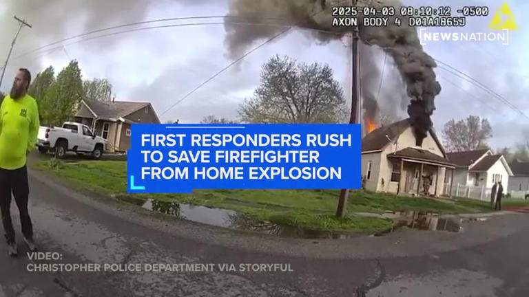 Illinois first responders rescue firefighter after home explosion