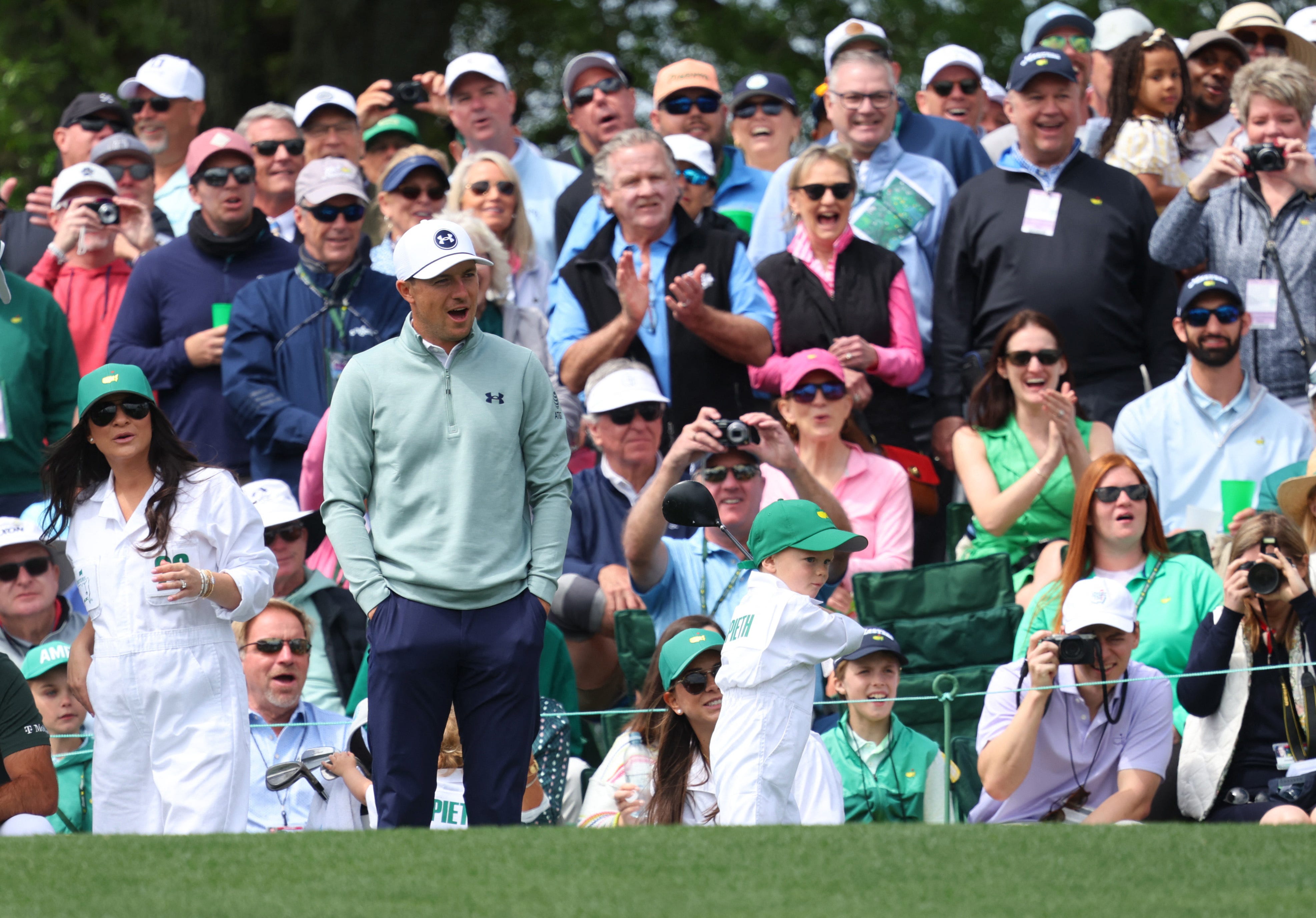 Watch: Jordan Spieth's son, Sammy Spieth, hits driver to start Masters ...