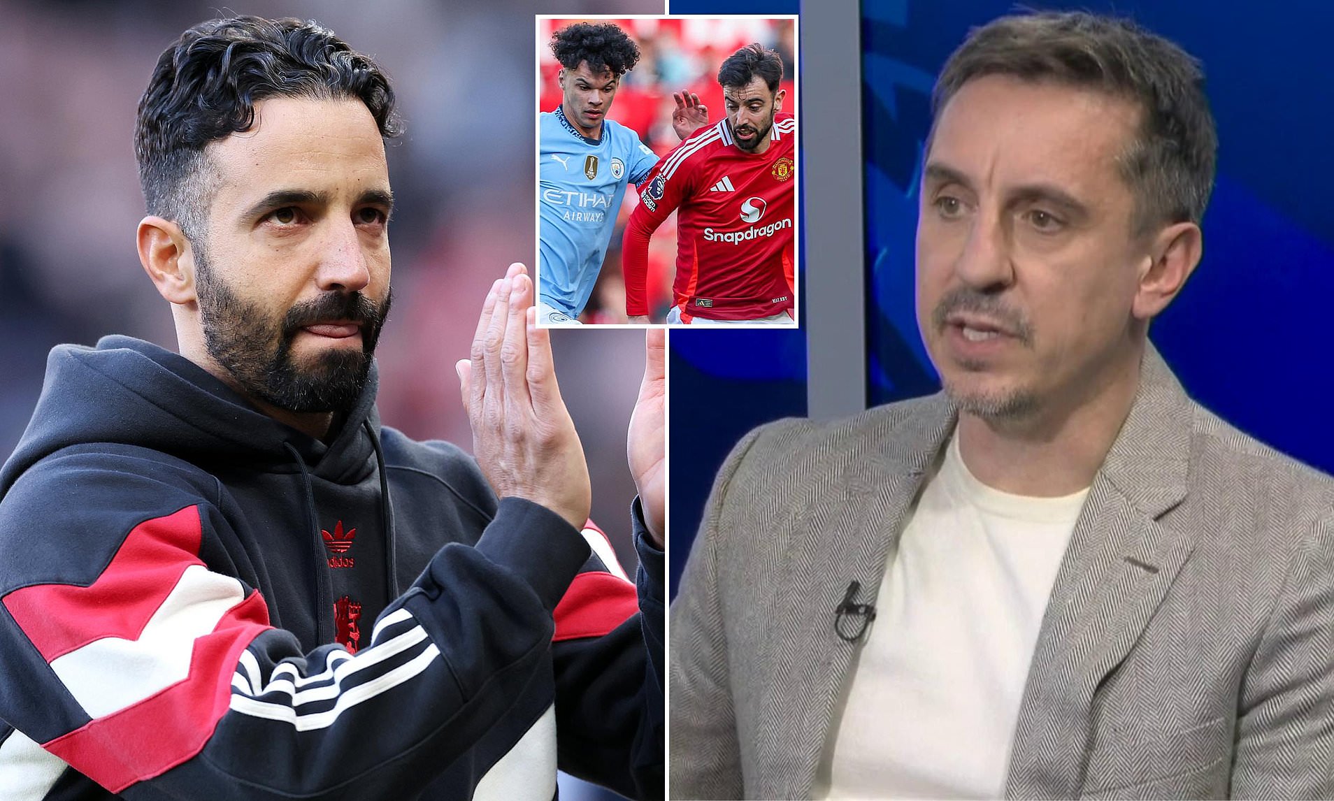 Ruben Amorim responds to Gary Neville's 'robotic' Manchester derby ...