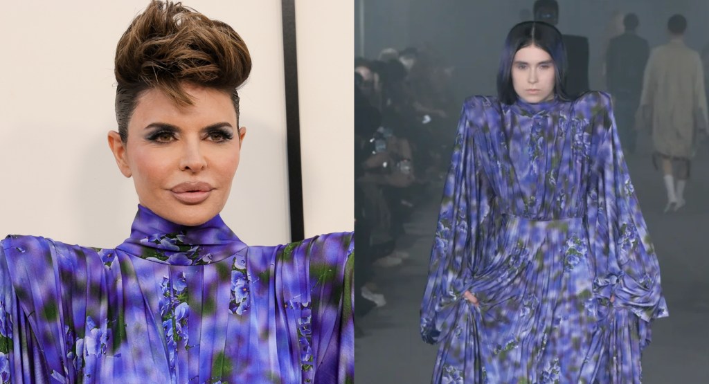 Lisa Rinna Favors Sharp Shoulders and Flowing Sleeves in Vetements ...