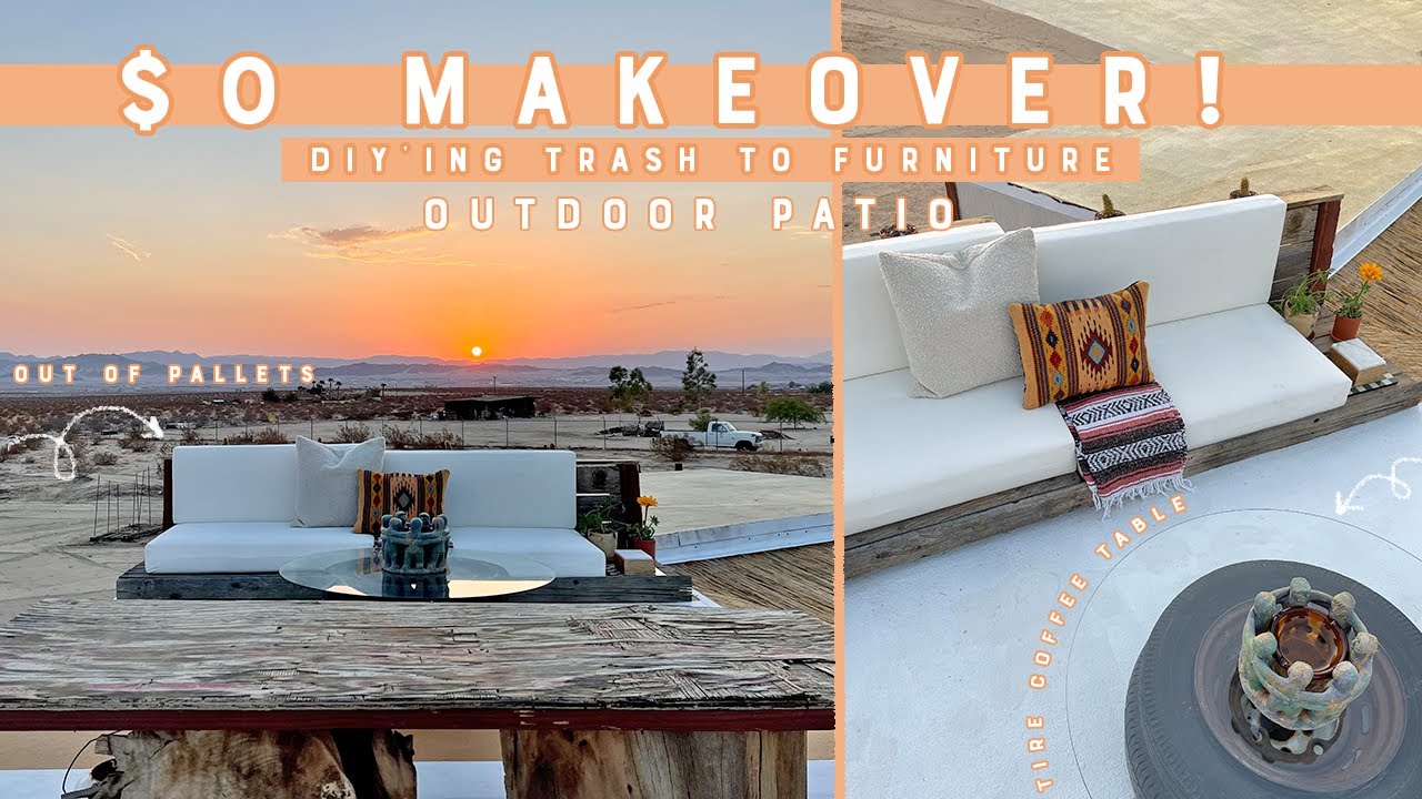 $0 dIY patio makeover - only using trash I found on my 5 acres!
