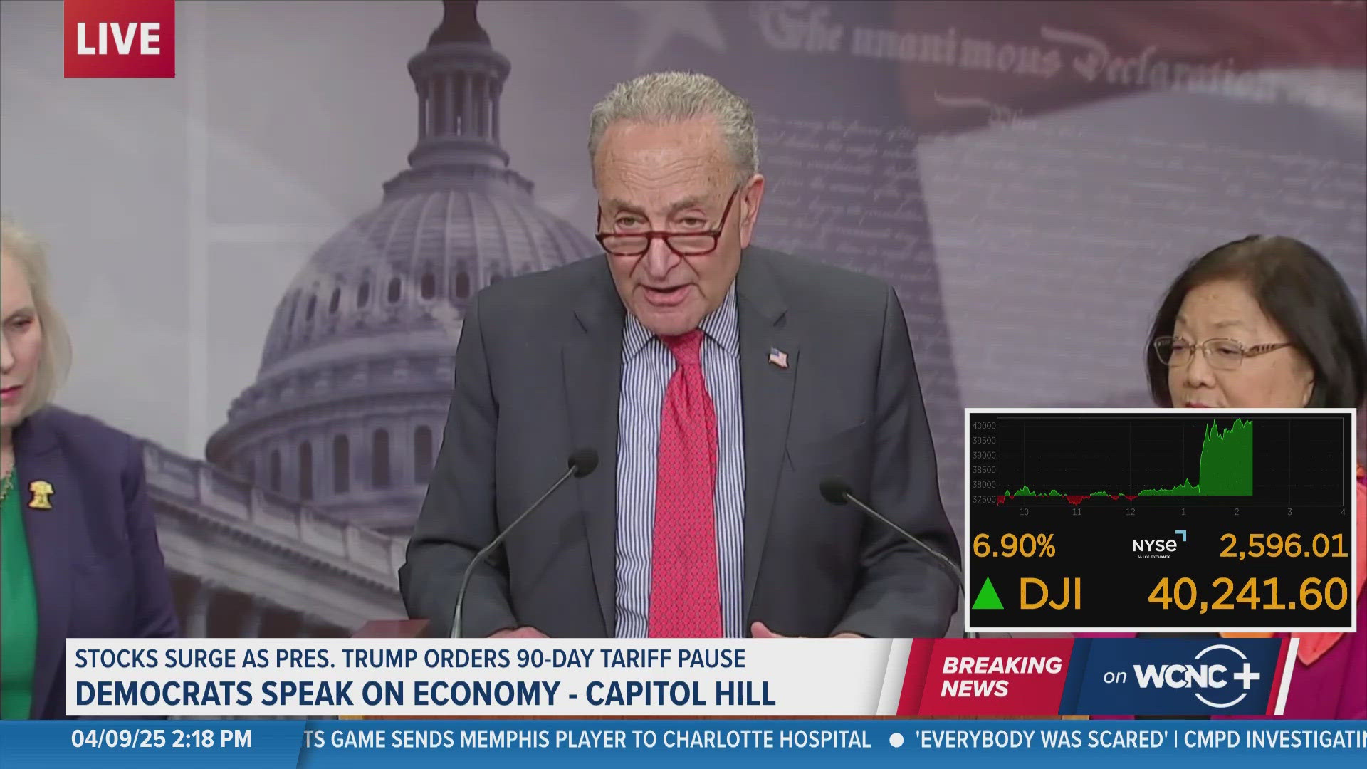 Senate Democrats react to Trump's 90-day tariff pause