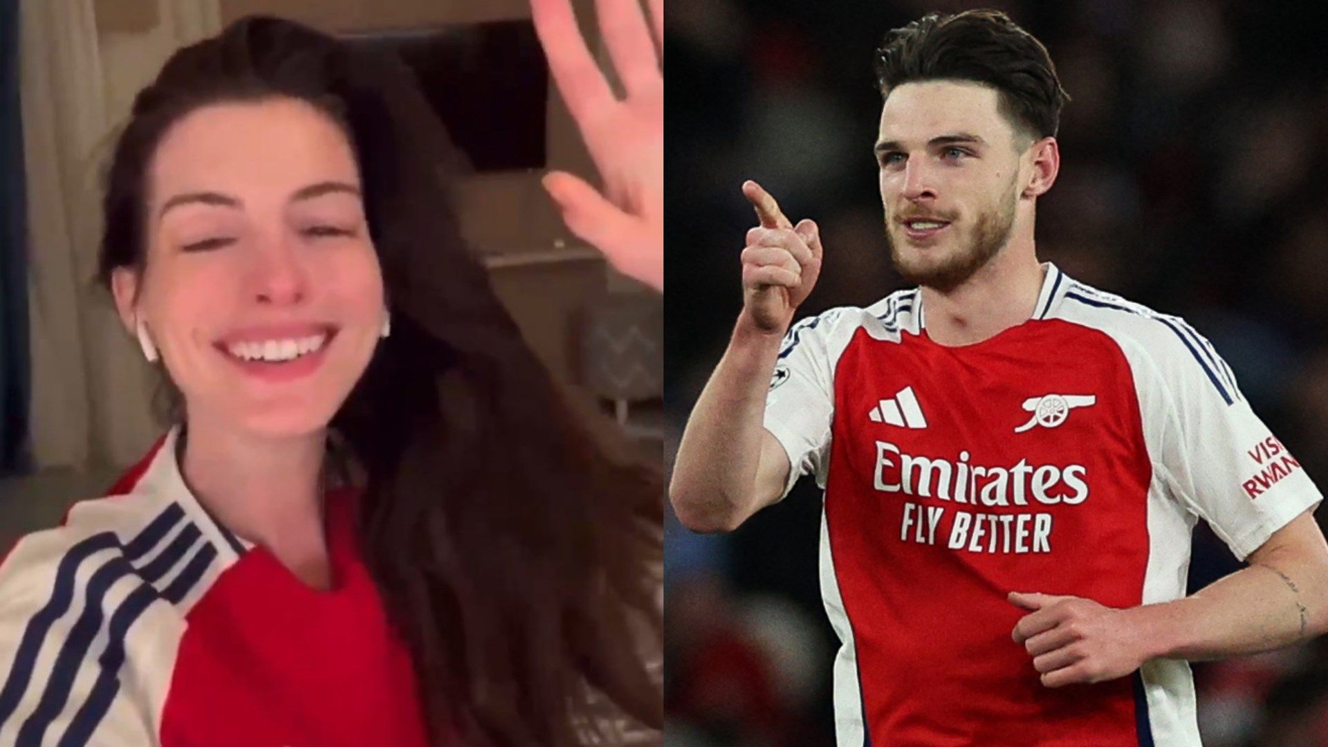 VIDEO: Anne Hathaway is a Gooner! Hollywood superstar delivers ...