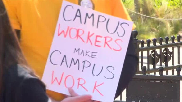 Grad workers at Auburn University rally for liveable wage increase
