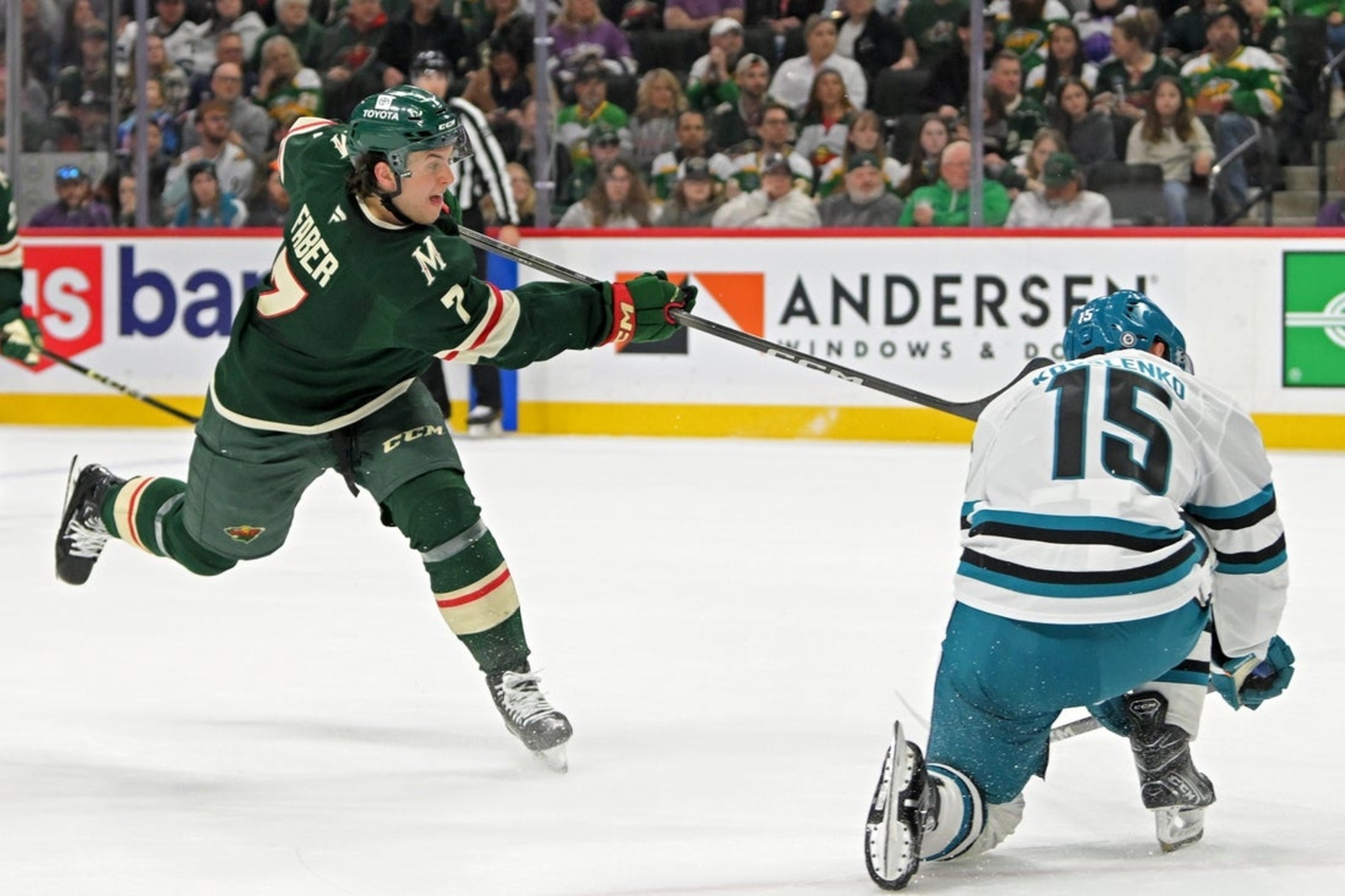 Joel Eriksson Ek scores 4 goals in Wild's OT win over Sharks