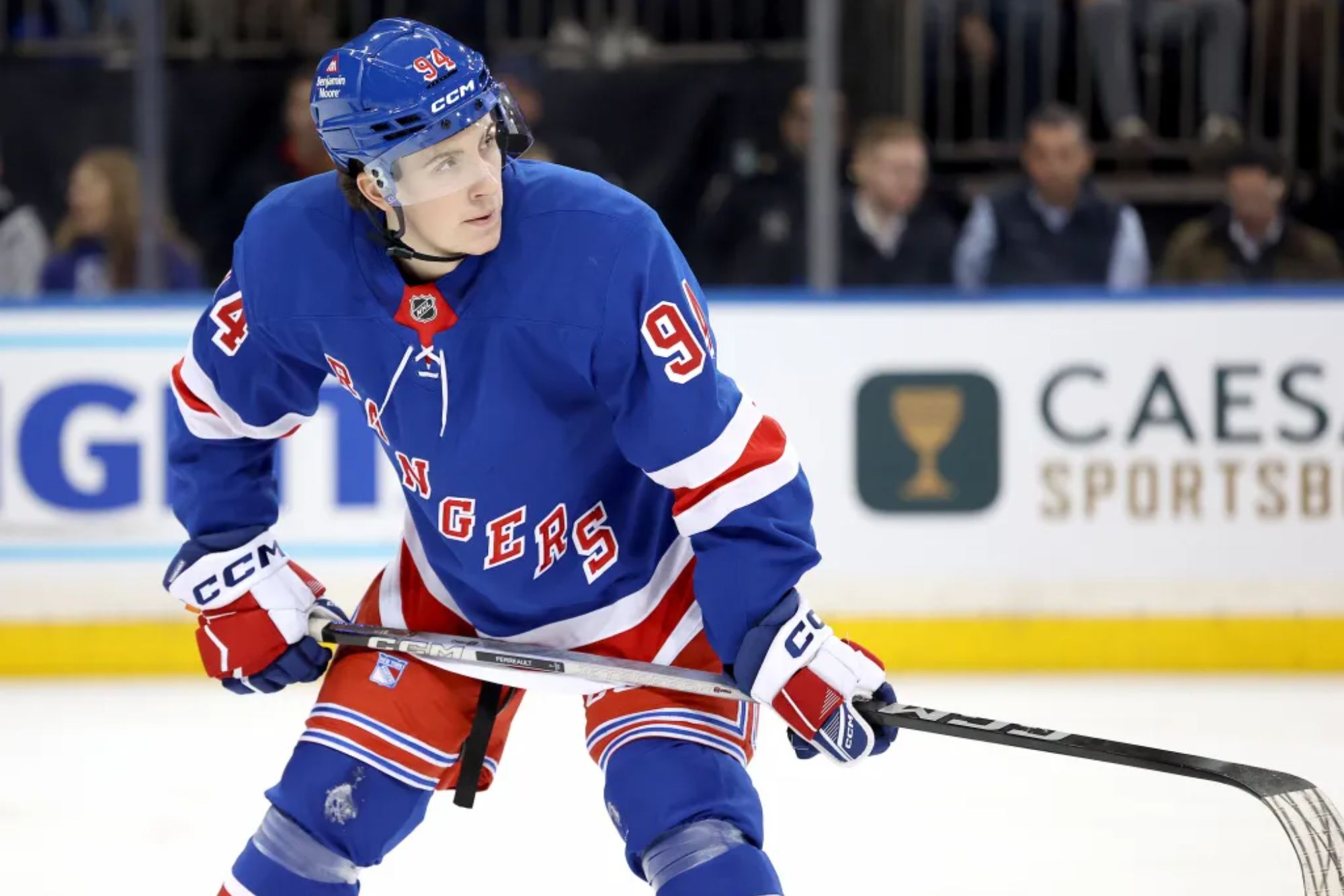 Highly touted prospect Gabe Perreault scratched for Rangers’ loss to Flyers