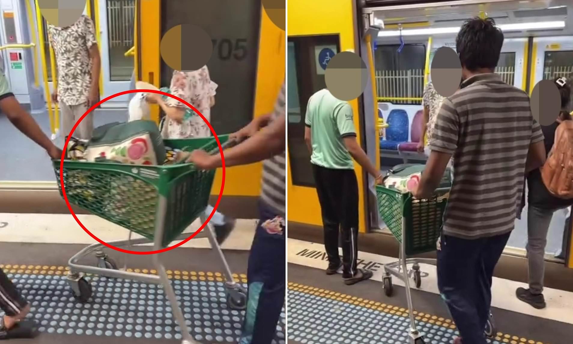 Why Aussie family took a trolley full of groceries home on a TRAIN