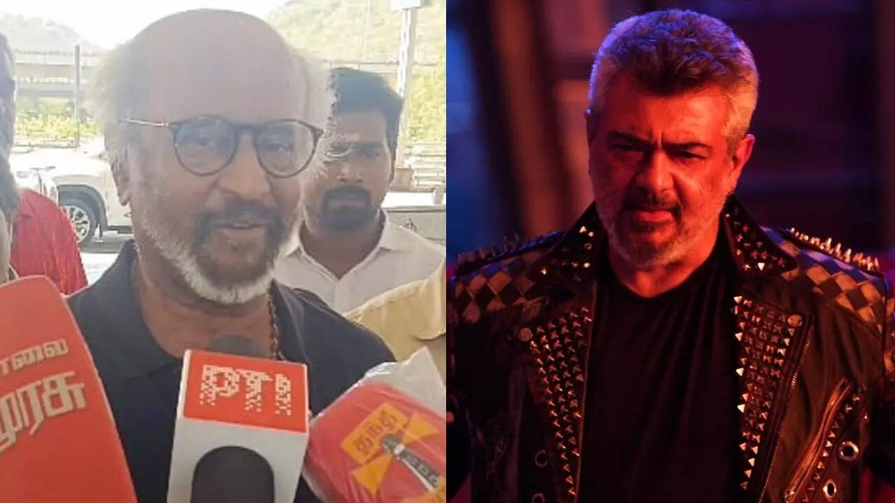 Rajinikanth extends his wishes for Ajith's 'Good Bad Ugly' as he leaves ...