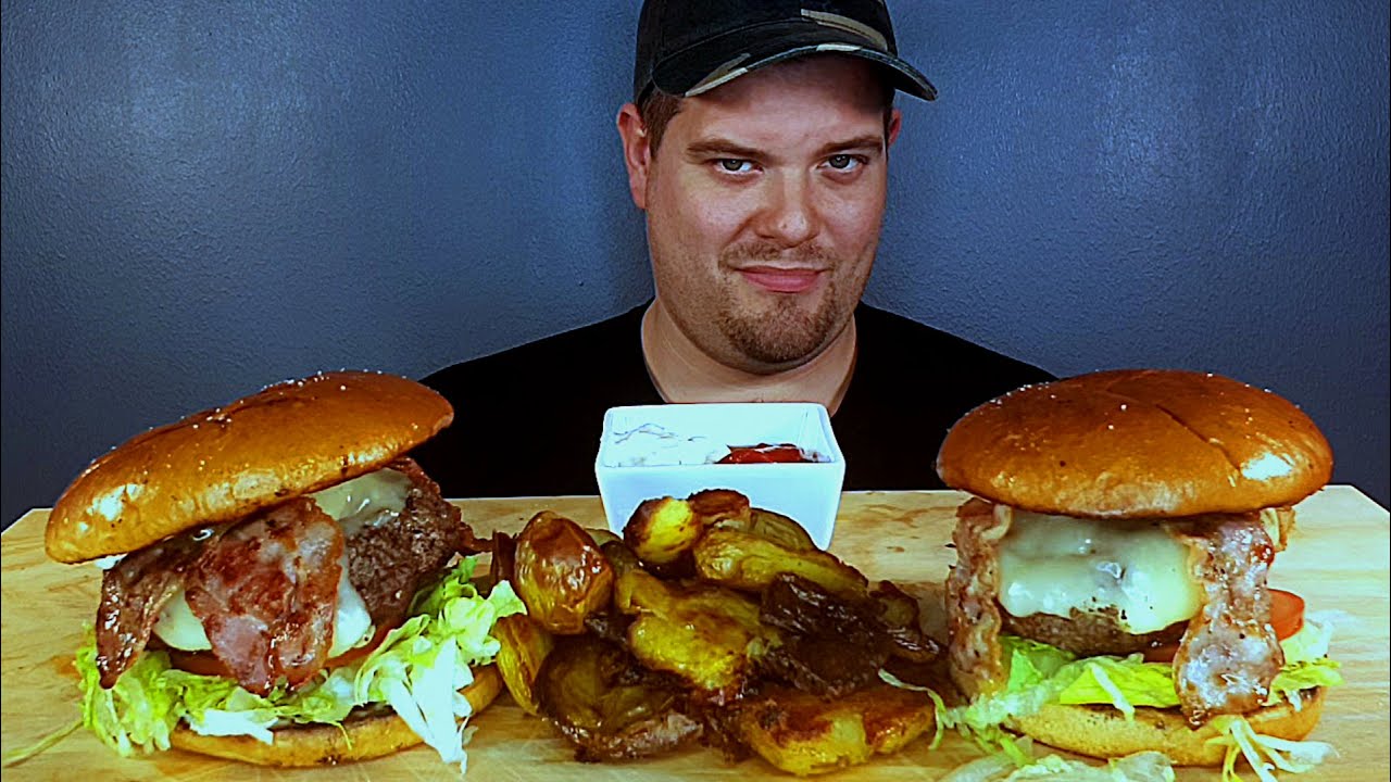 ASMR Mukbang Bacon Cheeseburgers | Dave Kay ASMR