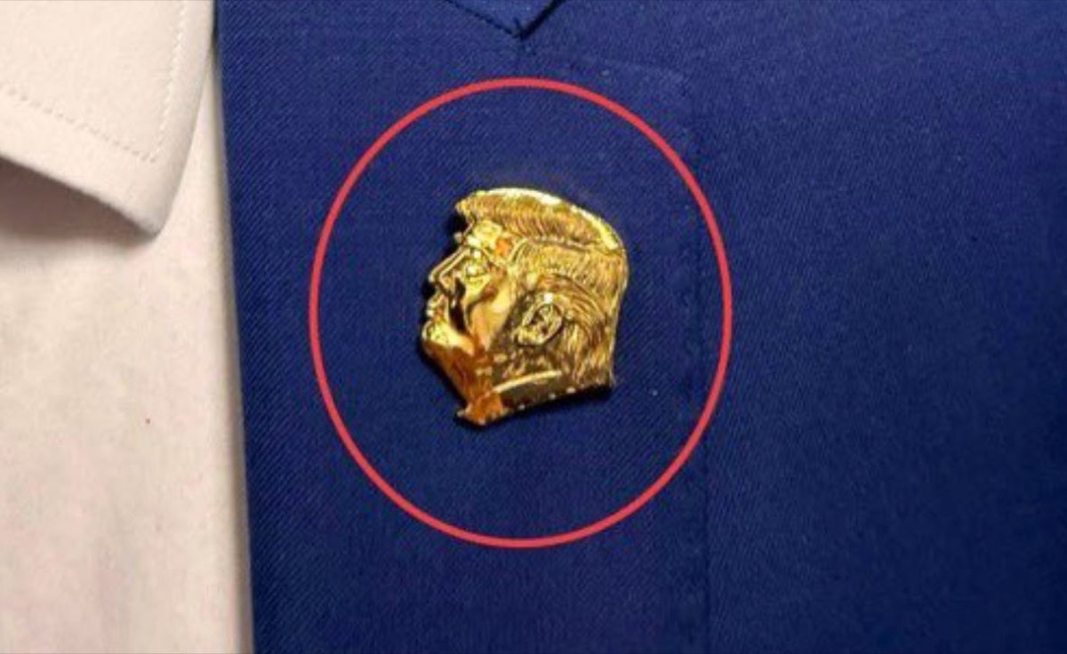 Trump's new loyalty test: "golden Trump bust lapel pins"
