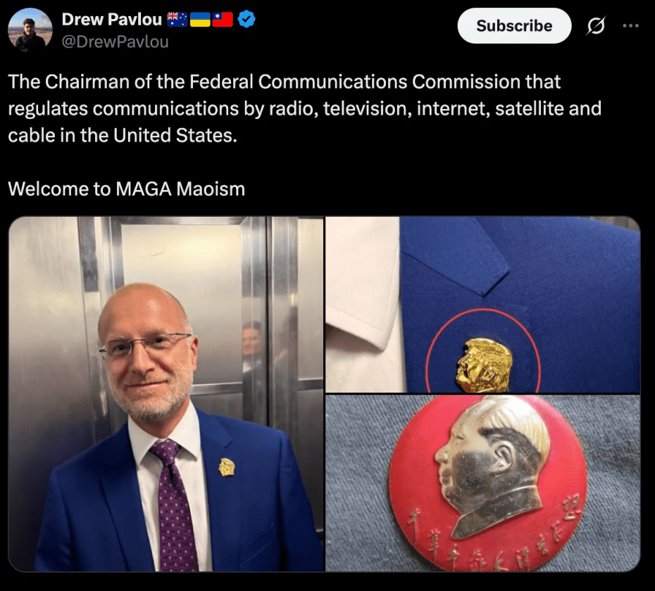 Trump's new loyalty test: "golden Trump bust lapel pins"