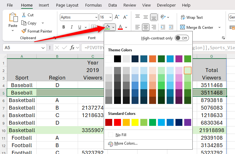 How to Format a Spilled Array in Excel