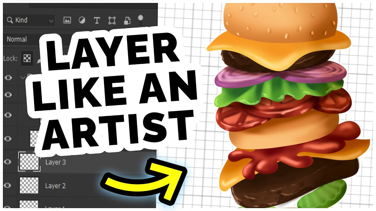 How to Use Layers (like Burgers) Digital Art for Beginners