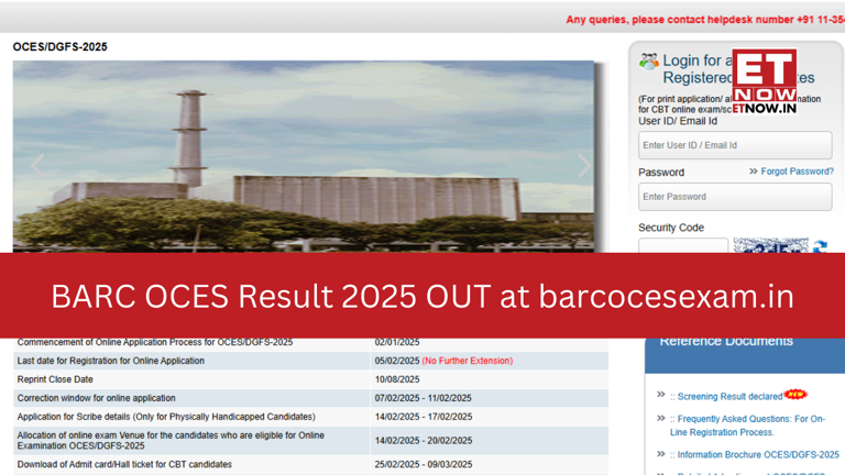 BARC OCES Result 2025 Link at barcocesexam.in; How to download scorecard PDF