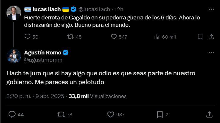 El diputado Agustín Romo cruzó a Lucas Llach por burlarse de Trump ...