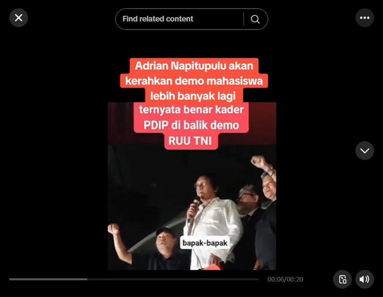 Video Orasi PDIP Diklaim Berhubungan dengan Demo RUU TNI