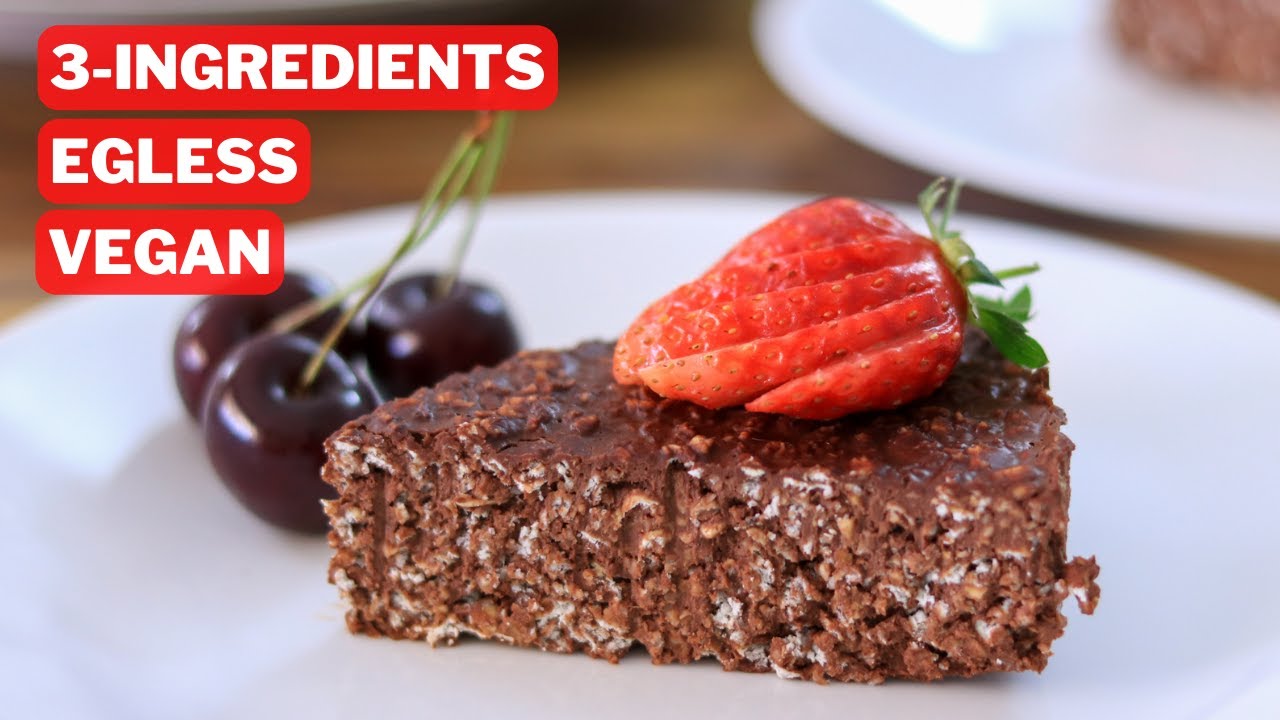 3-Ingredient Chocolate Oatmeal Cake Recipe | No Eggs, No Gluten, No Dairy