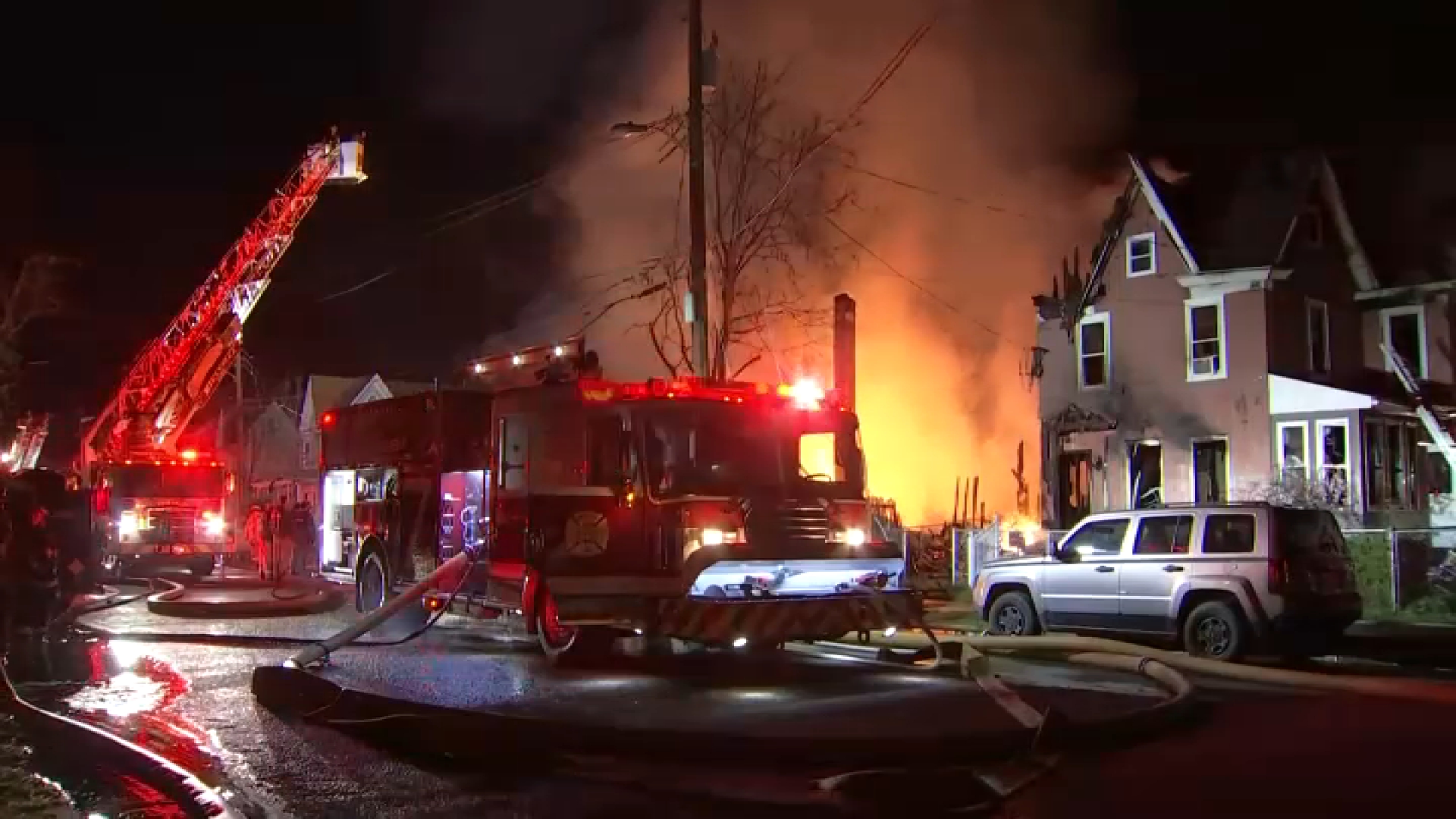Children missing after fire rages through several NJ houses