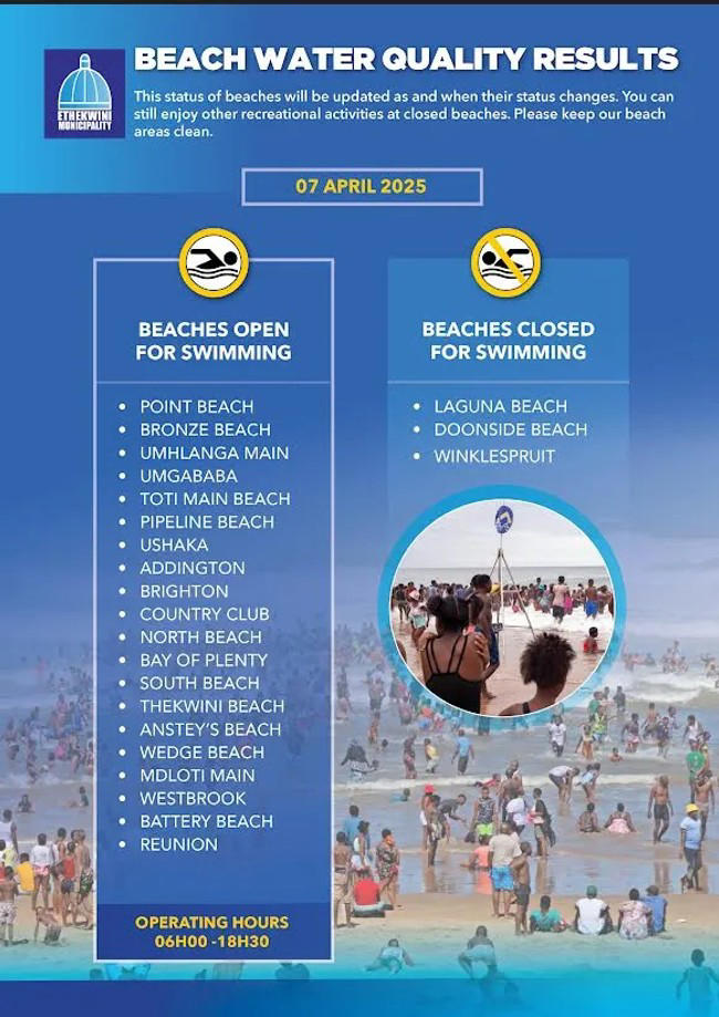 Beach closures in eThekwini: What you need to know for the Easter long weekend