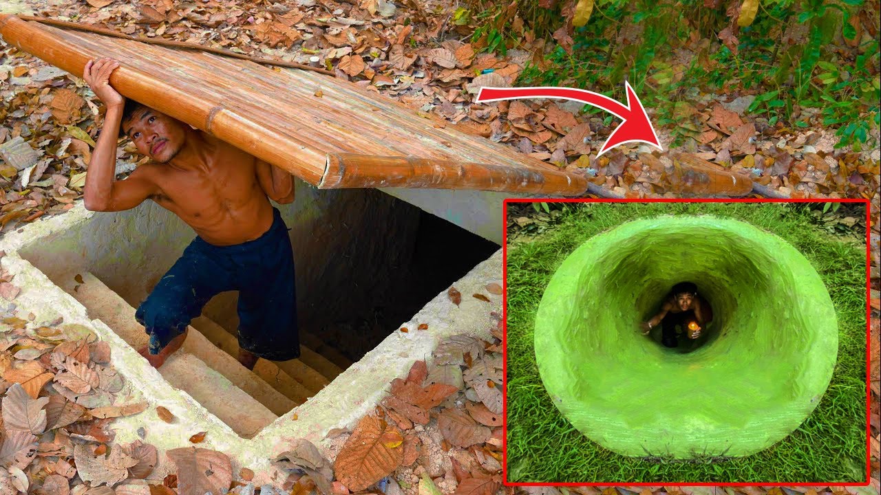 We Built a Secret Underground Temple with a Waterslide in Just 25 Days!