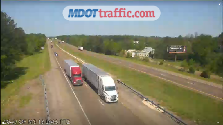 Intermittent lane closures on I-20 in Hinds County for utility work
