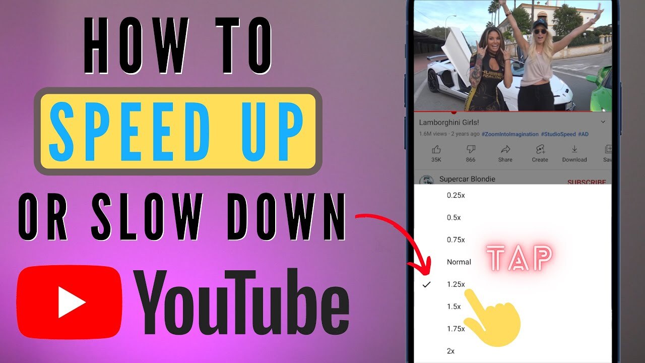 How to Speed Up or Slow Down YouTube Videos Playback | Phone and ...