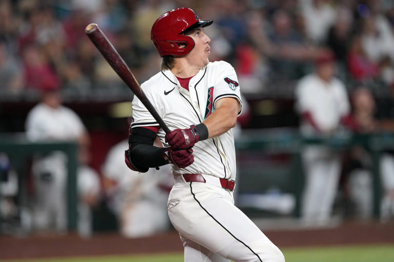 Jake McCarthy gets his first hit of 2025 season for Arizona ...