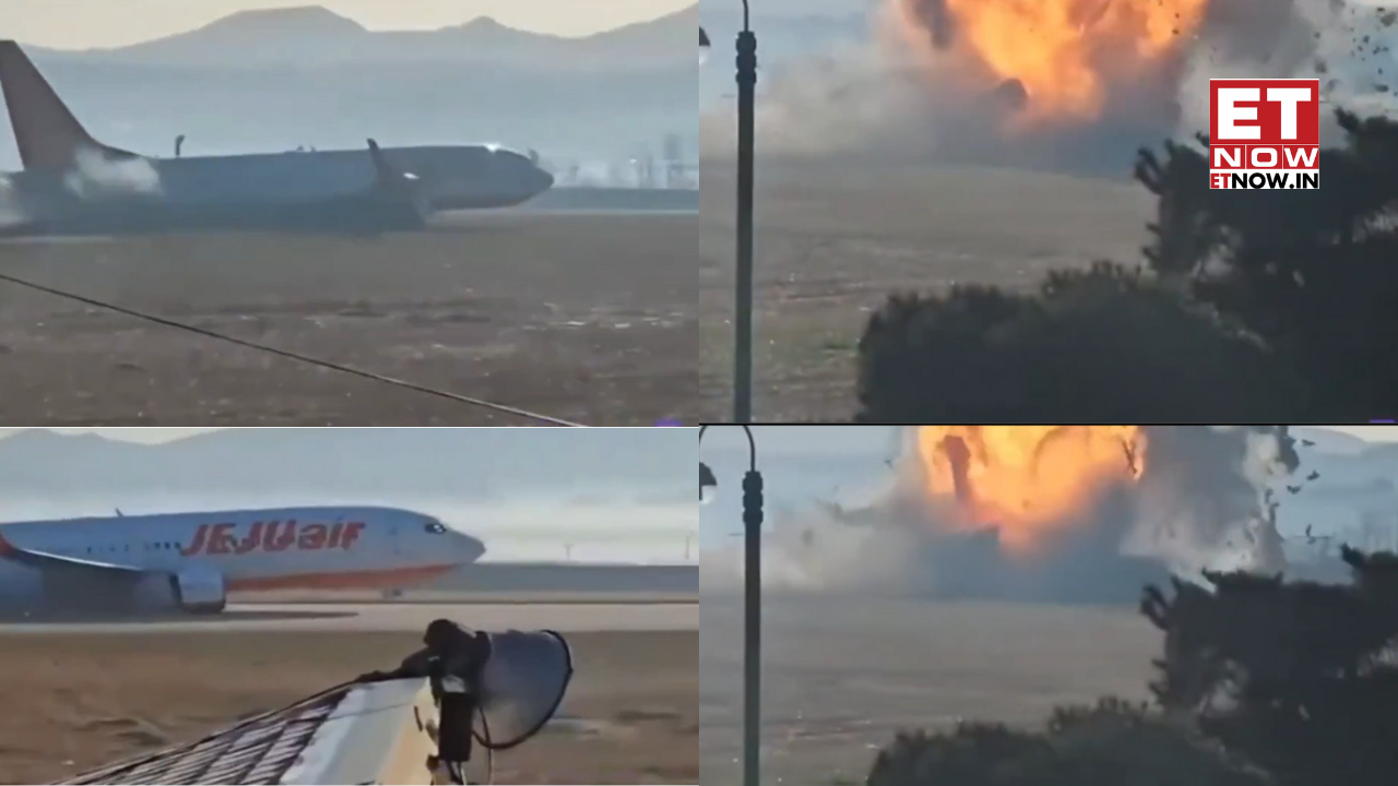 Plane becomes fireball before crashing at airport! DRAMATIC moment ...
