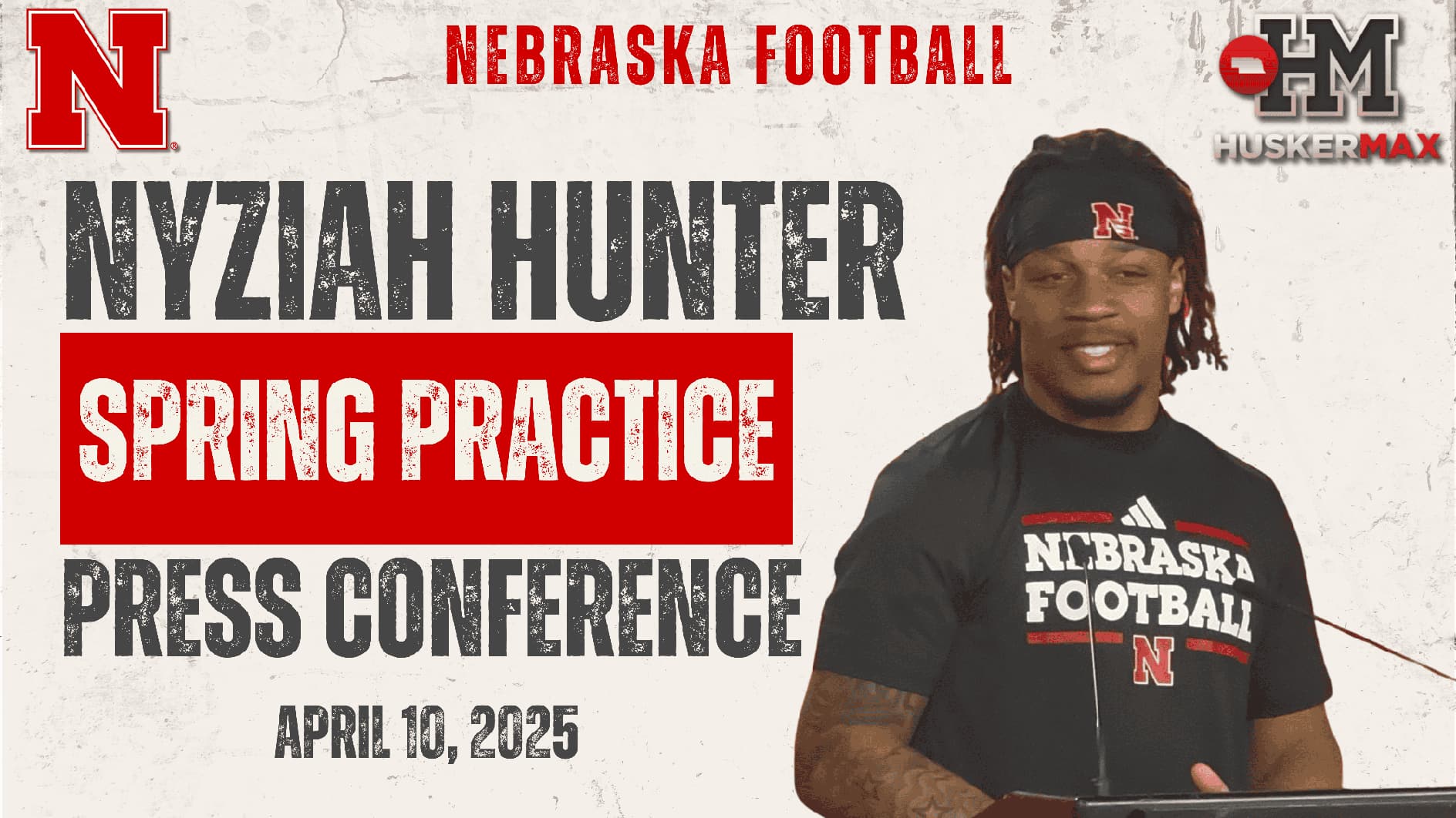 Nebraska Football Wide Receiver Nyziah Hunter - Spring Practices April ...