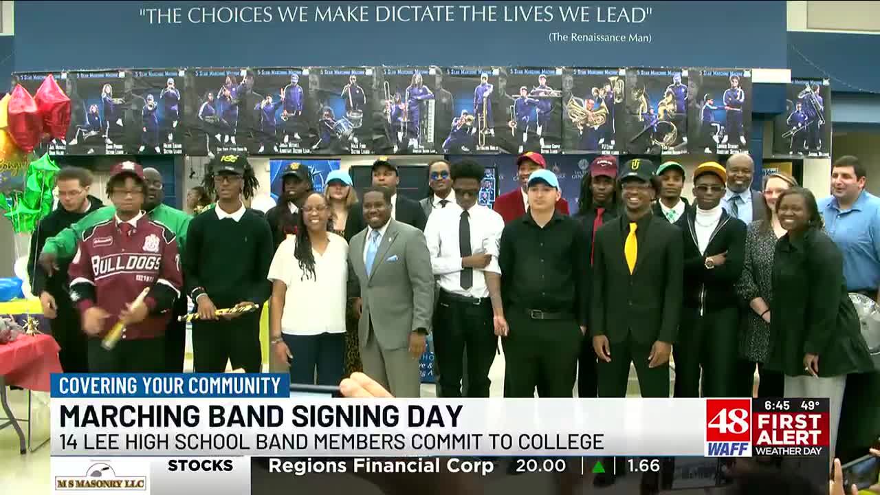 14 Lee High School students honored at marching band signing day