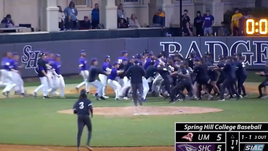 Very Excited Pitcher Incites Brawl Which Ends College Baseball Game ...