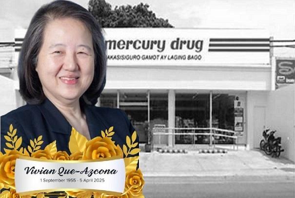 Mercury Drug president Vivian Que-Azcona dies at 69