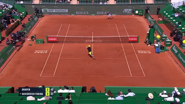ATP 1000 Montecarlo: J. Draper vs. Davidovich Fokina (3-6, 7-6, 4-6)