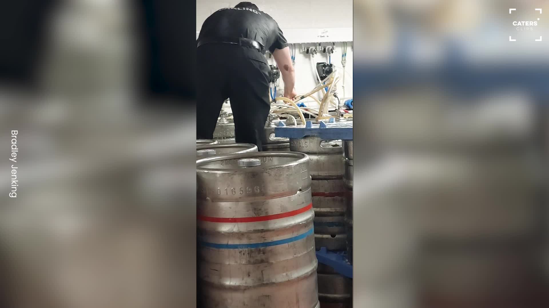 Beer Barrel Explosion Soaks Two Friends in Hilarious Mishap!