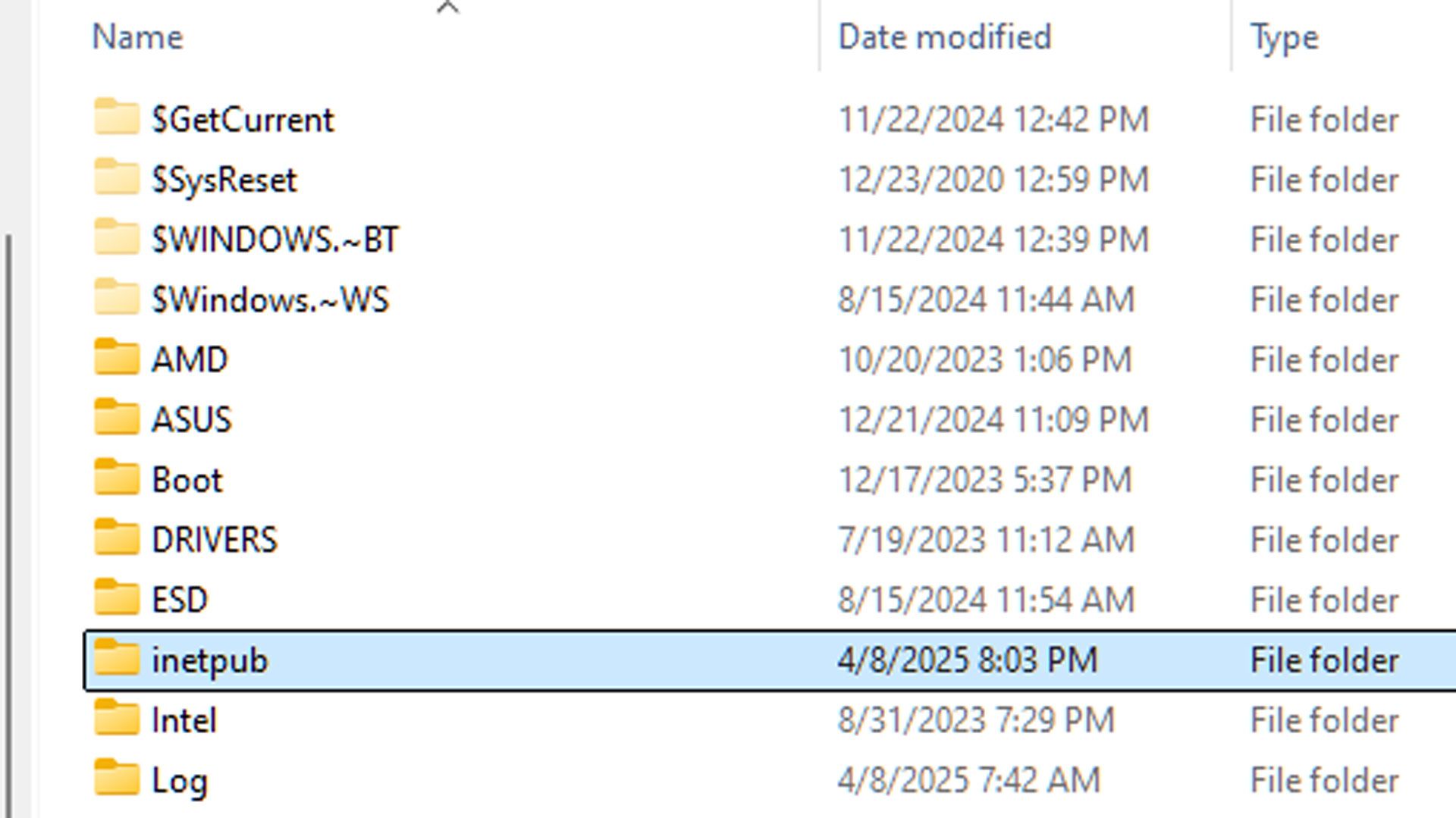 Windows Update drops empty 'intepub' folder in system, leaves users ...
