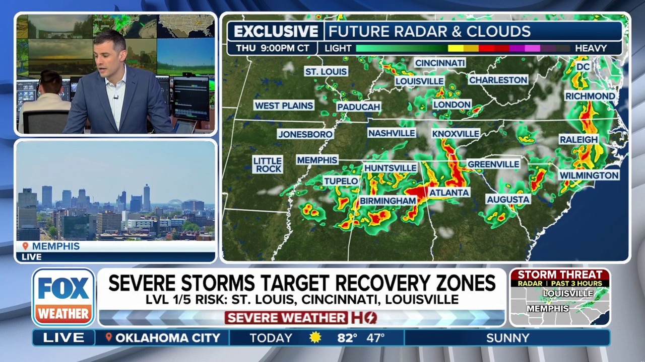 Latest round of severe storms target tornado, flooding recovery areas