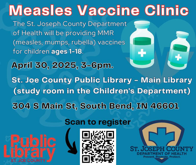St. Joseph County Dept. of Health to hold measles vaccine clinic for kids
