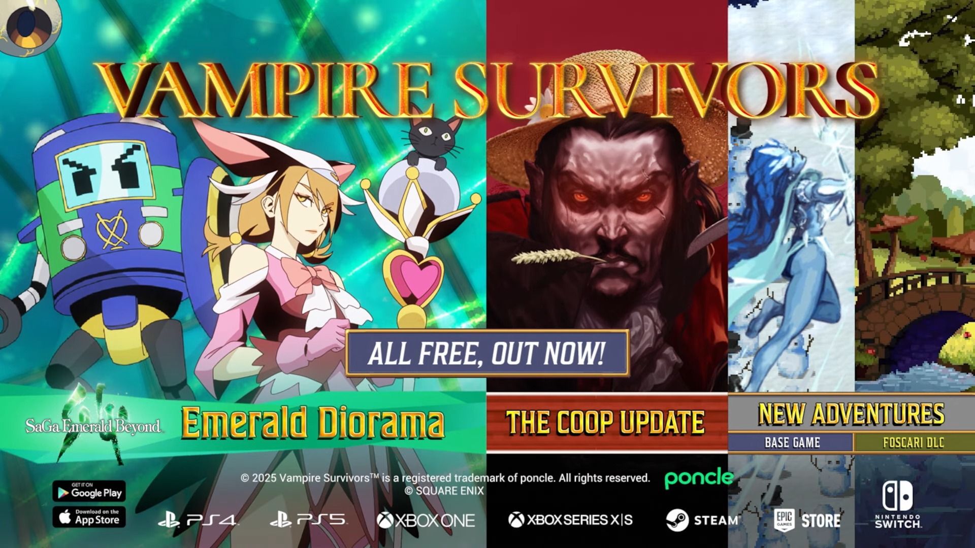 Vampire Survivors stealth-launches Emerald Diorama DLC, but PlayStation ...