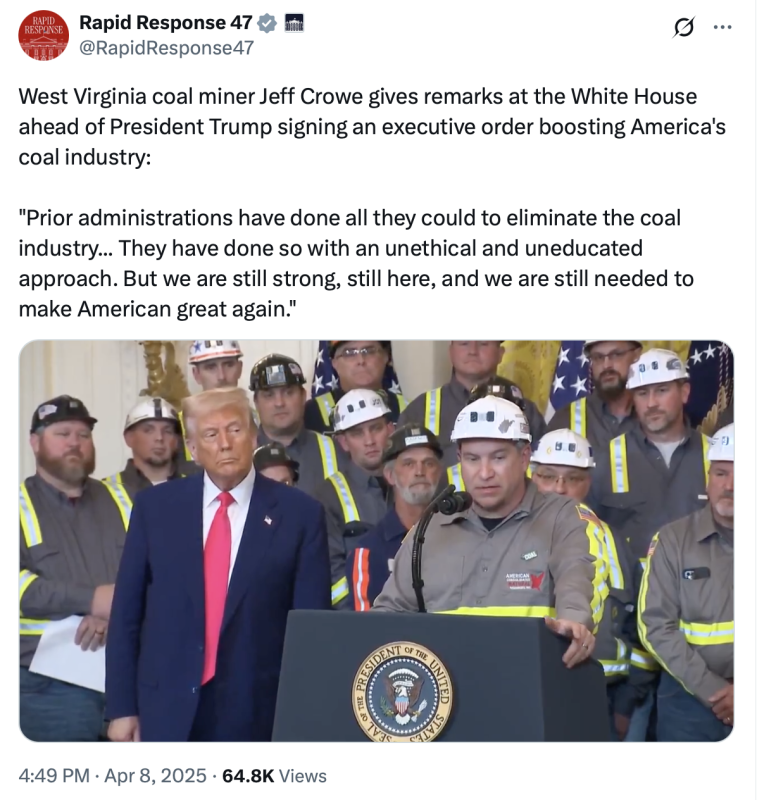 Second Trump White House “Coal Miner” Identified As Company Management