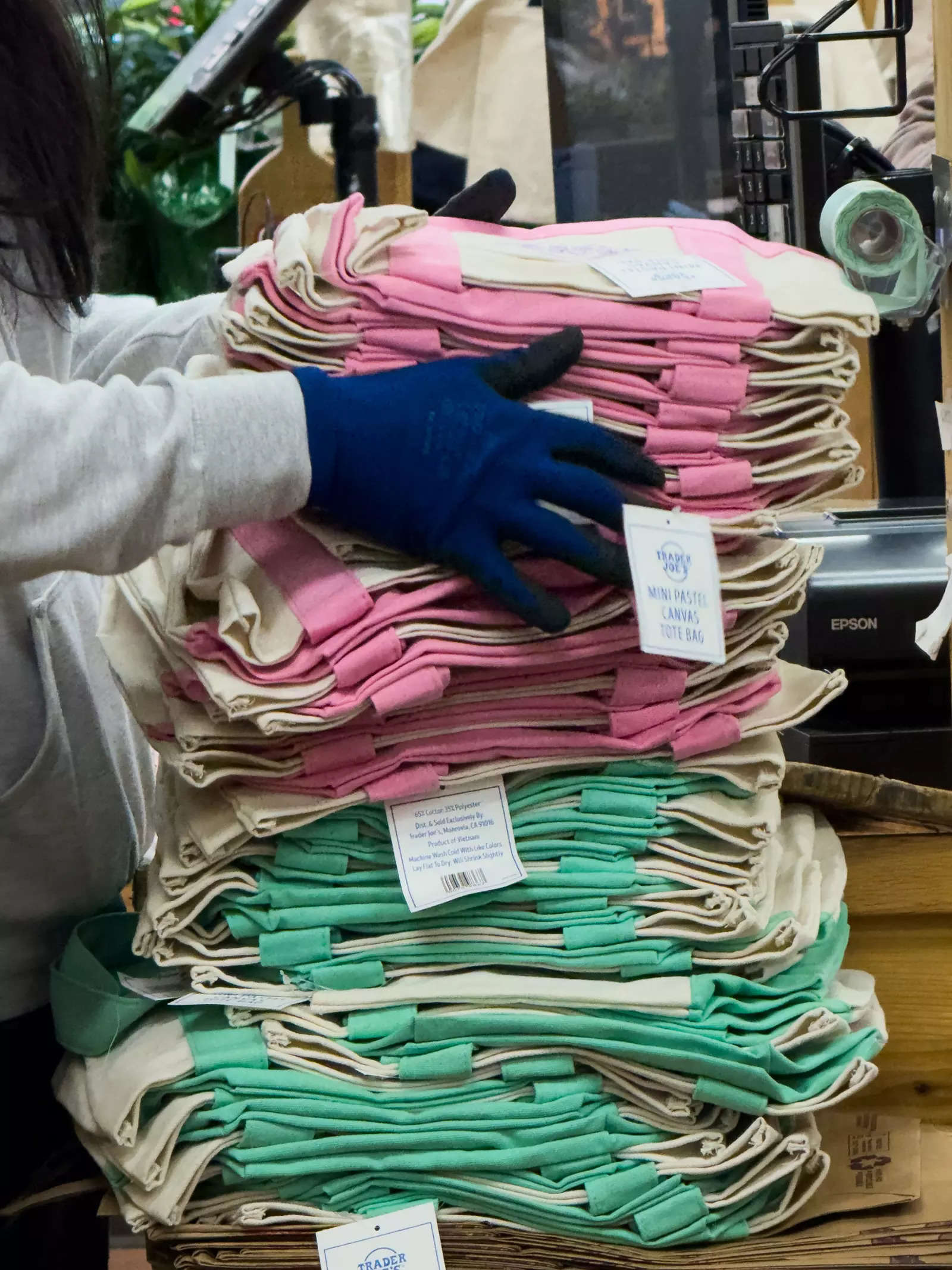 Originally priced at $2.99, these Trader Joe's spring-themed mini tote ...