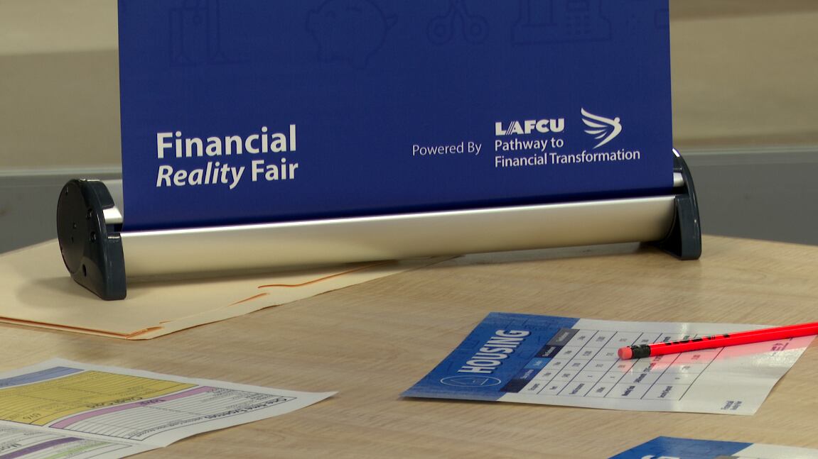 Students participate in an interactive financial reality fair