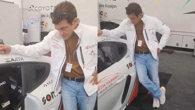 Ajith Kumar shows his custom-designed racing car for motorsports