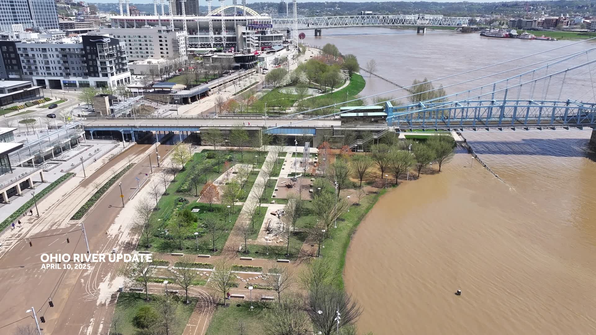 AERIALS | Ohio River drops to minor flood stage, crews work to clear ...
