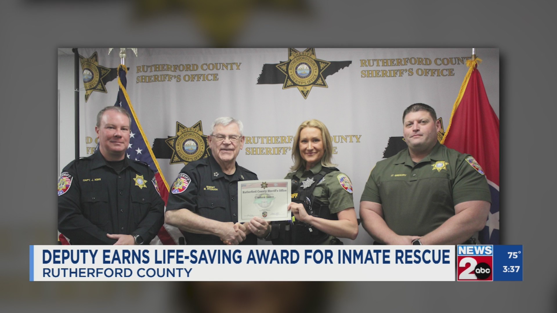 Rutherford County, TN deputies earn life-saving award for inmate rescue