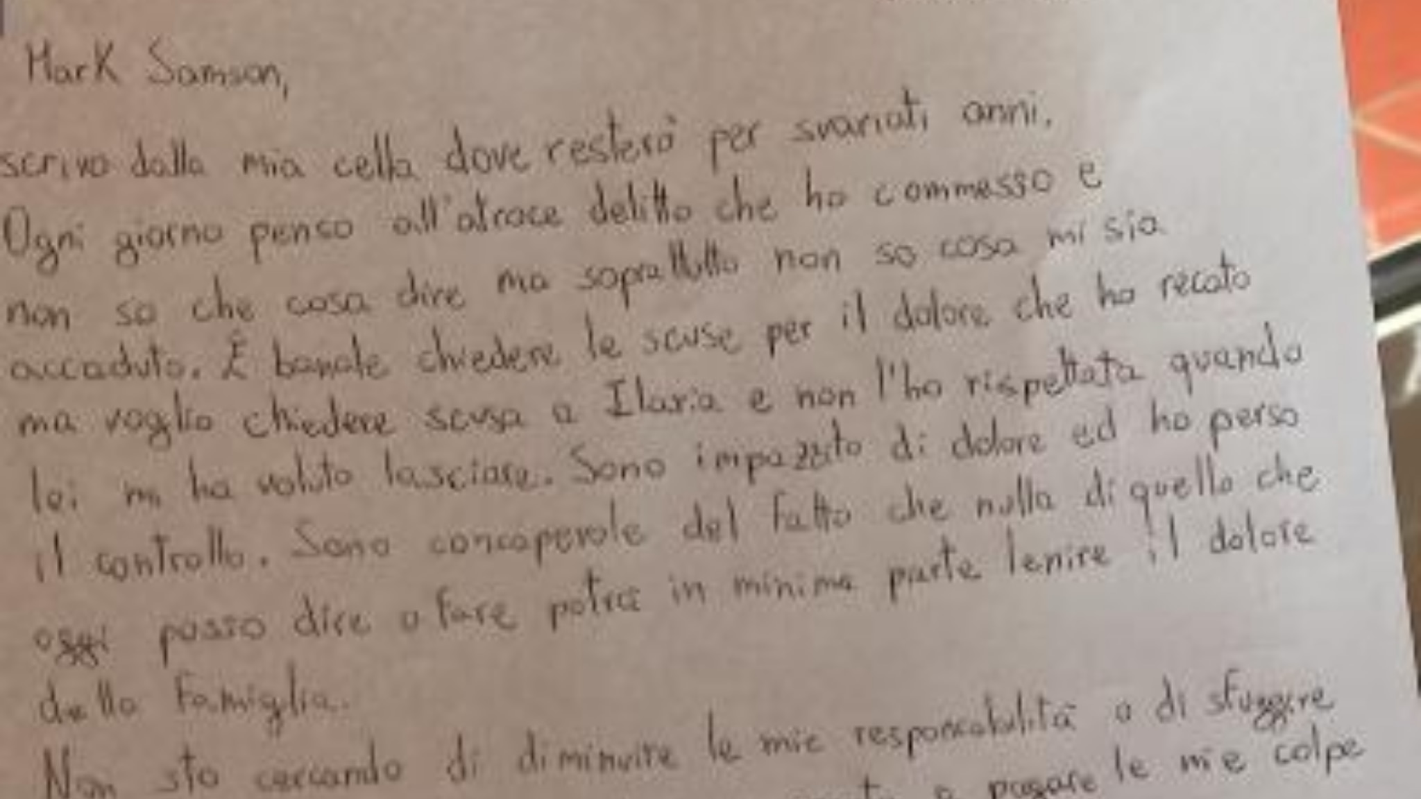Mark Samson scrive ai genitori di Ilaria Sula: “Scusatemi". La risposta ...