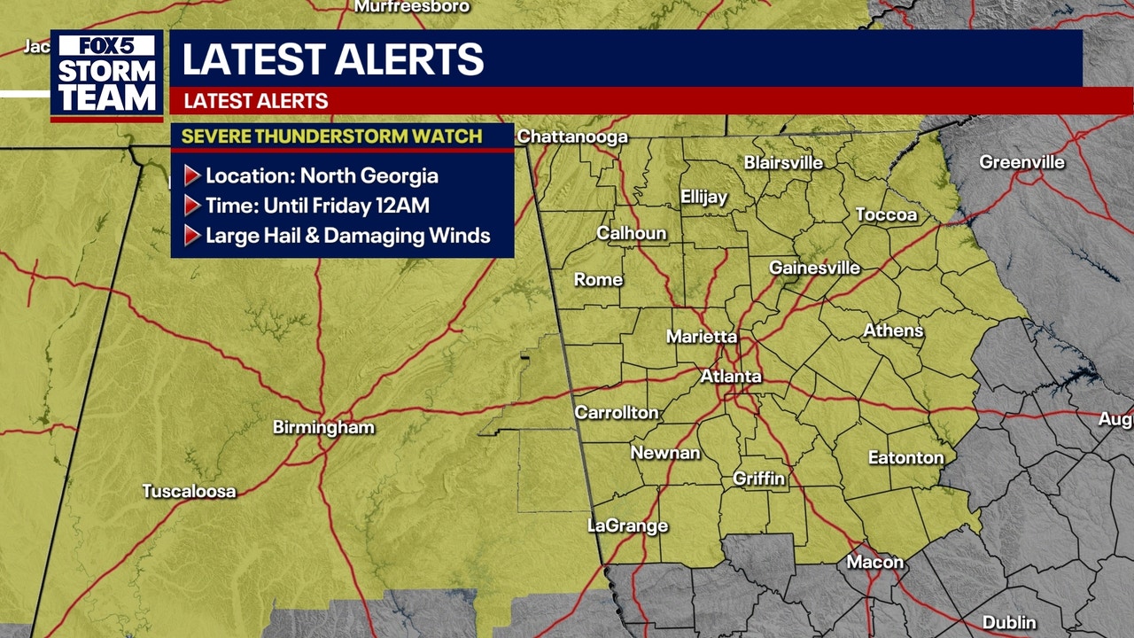 Severe Thunderstorm Watch in North Georgia; hail, wind, and rain threat ...